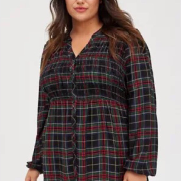 torrid | Tops | Torrid Hilow Babydoll Plaid Blouse | Poshmark